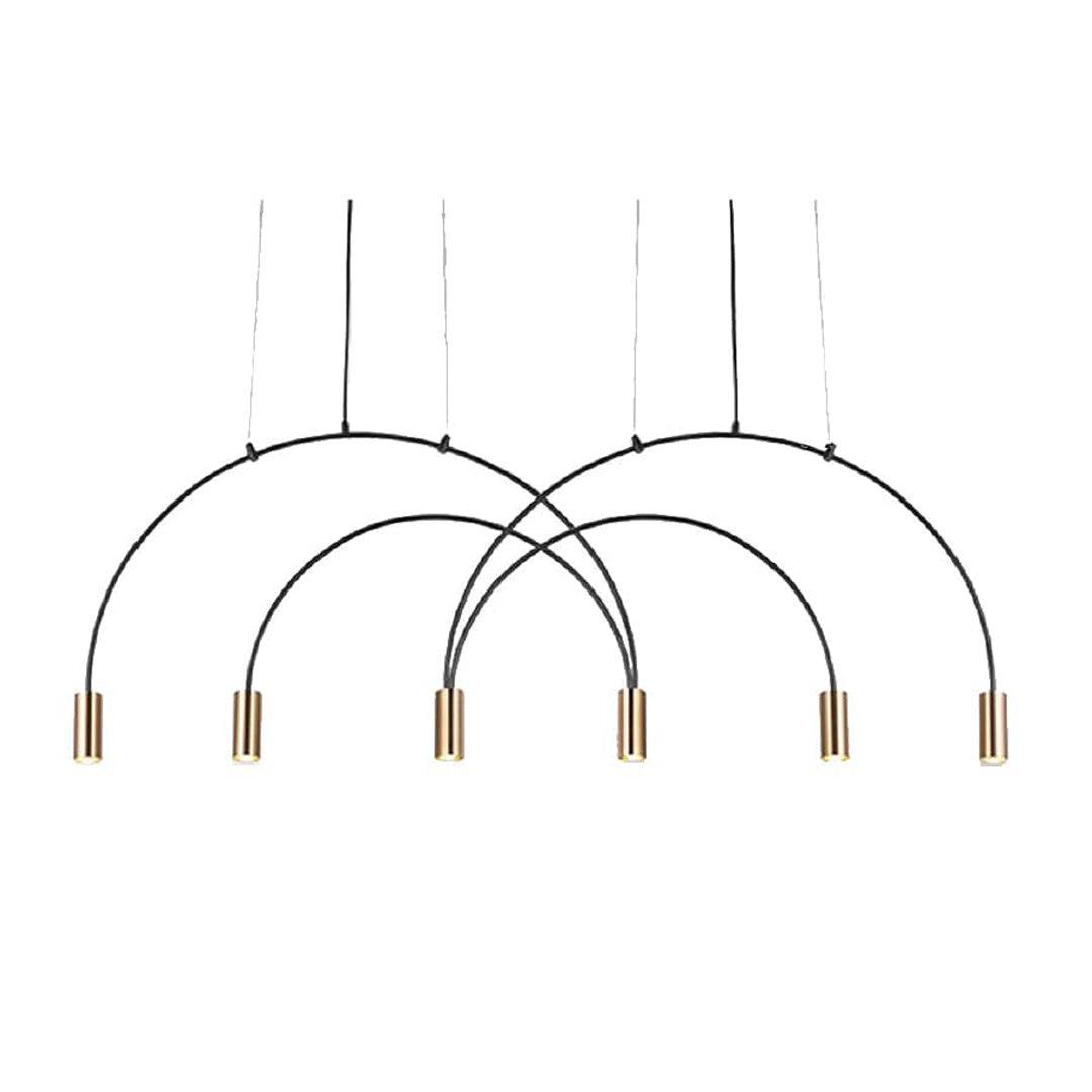 Archer Pendant - Black and Gold Metal Design, 6 GU10 Bulb Holders