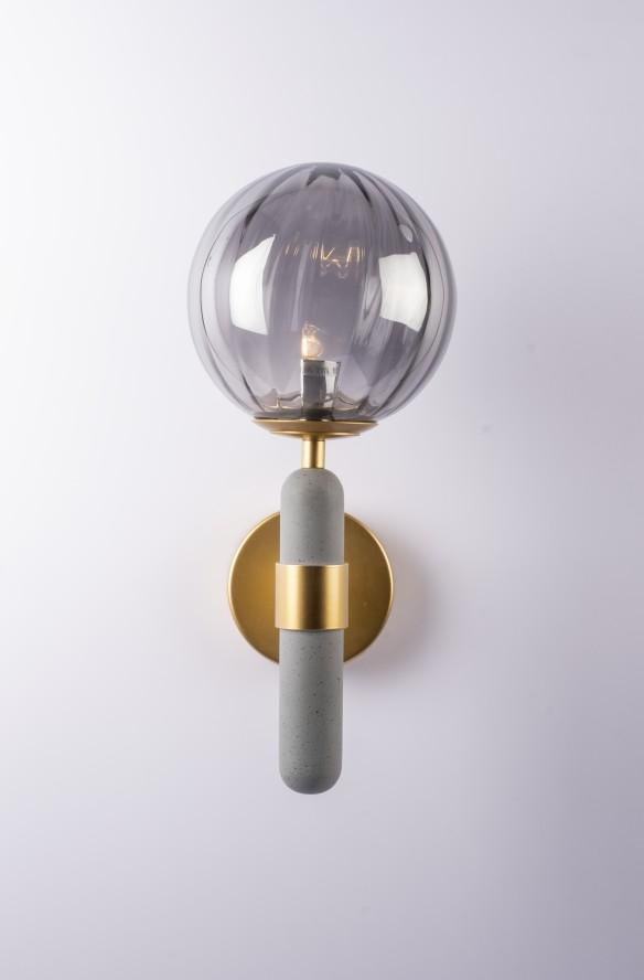 Crux Wall Light - Gold and Smokey Finish - Elegant Glass and Metal ...