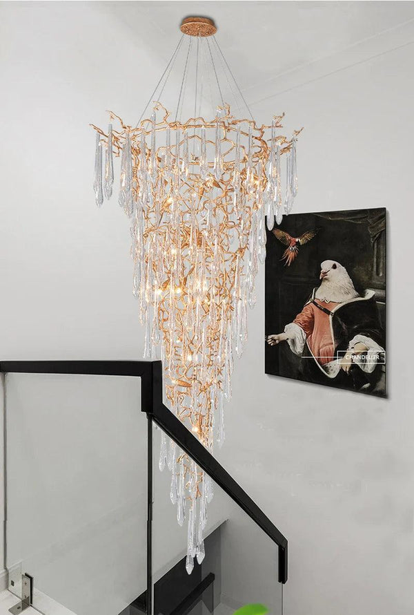 FRANCESCA BRANCH 2-Story Crystal Double Height Chandelier | Buy ...