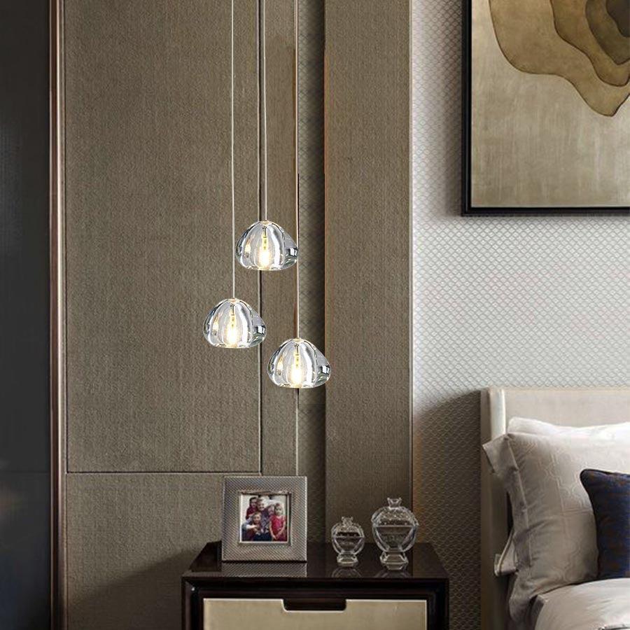 PEBBLE Glass Pendant Light - Elegant Clear Finish, Compact 100x100 mm ...