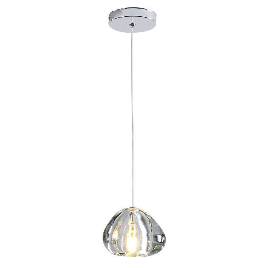 PEBBLE Glass Pendant Light - Elegant Clear Finish, Compact 100x100 mm ...